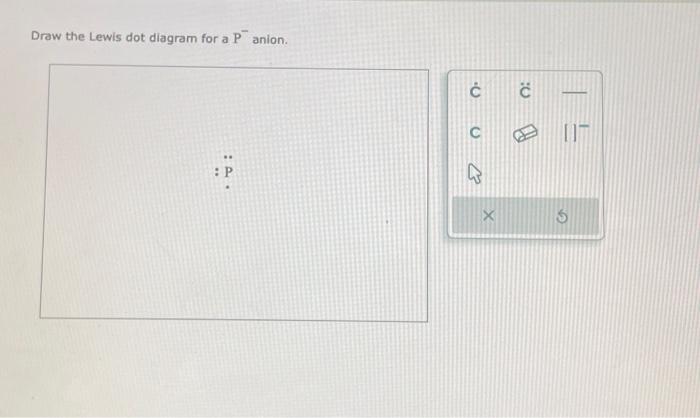 Solved Draw the Lewis dot diagram for a P−anion. | Chegg.com