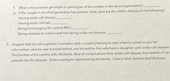 Solved f. What is the possible genotype or genotypes of the | Chegg.com