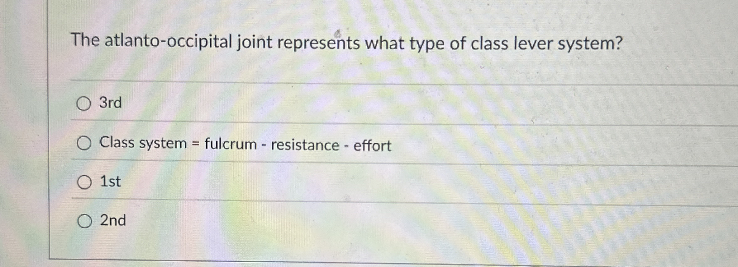 Solved The atlanto-occipital joint represents what type of | Chegg.com