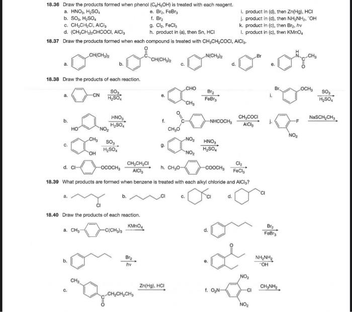 Solved 18.36 Draw the products formed when phenol (C6H5OH) | Chegg.com