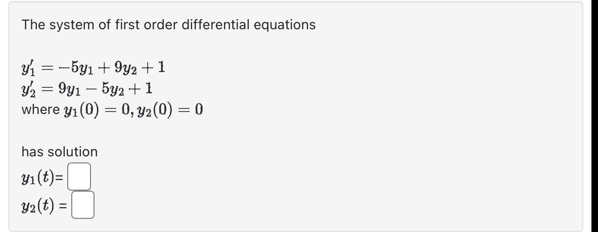 Solved The system of first order differential | Chegg.com
