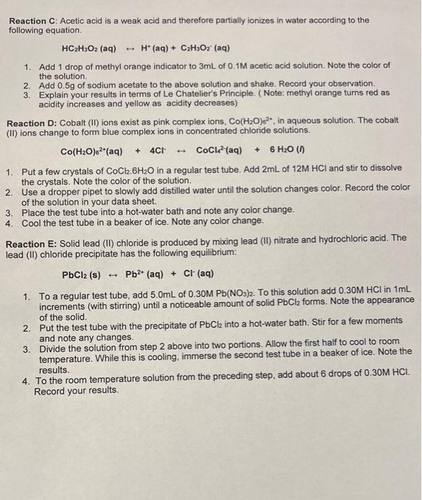 Solved Reaction B. Potasslum Chromate in Acid 2CrO2 (aq) | Chegg.com