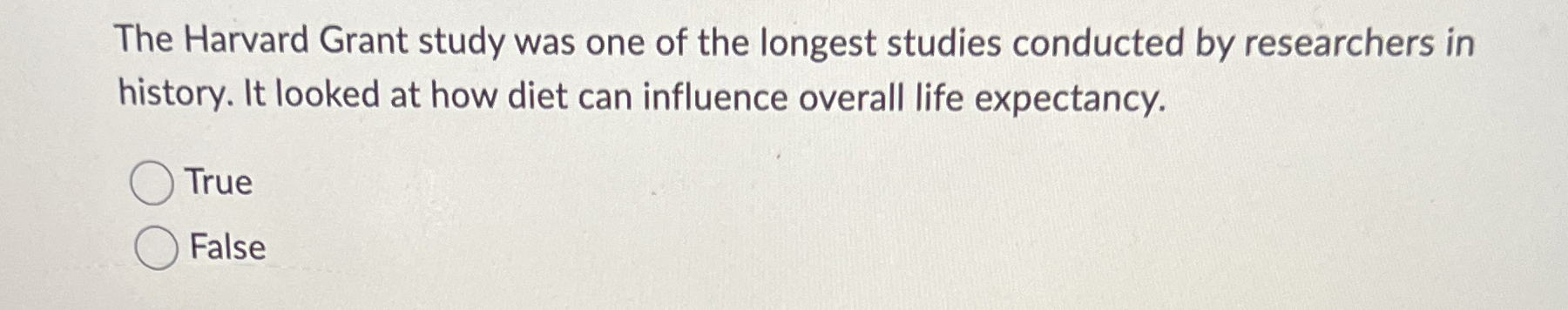Solved The Harvard Grant study was one of the longest | Chegg.com