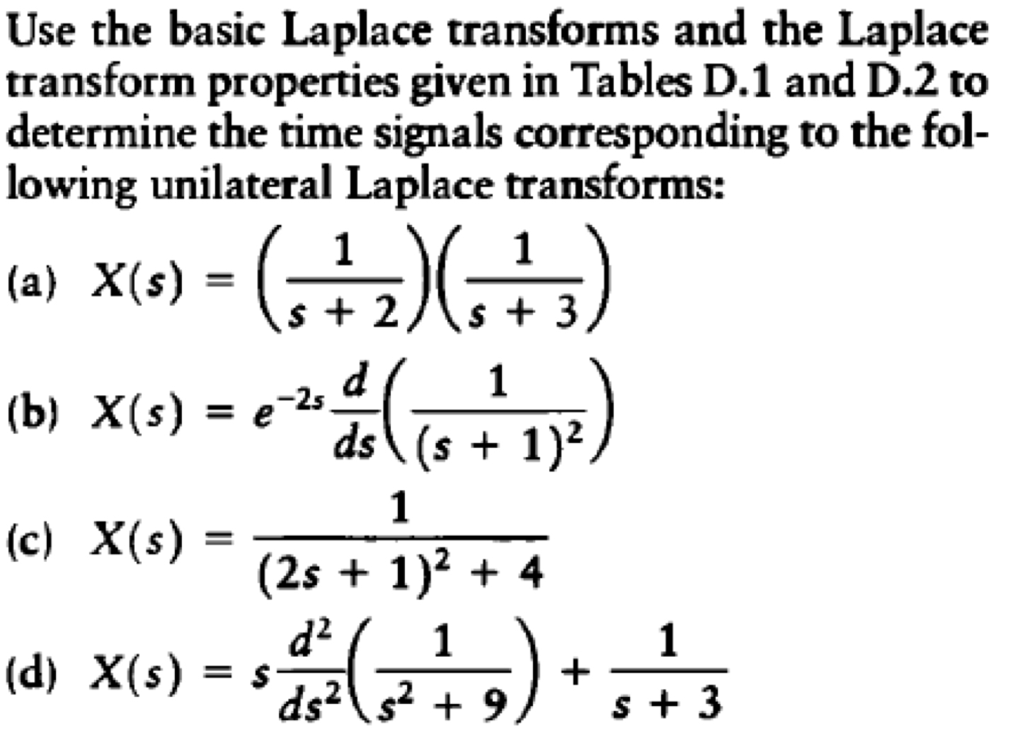Solved Use the basic Laplace transforms and the | Chegg.com