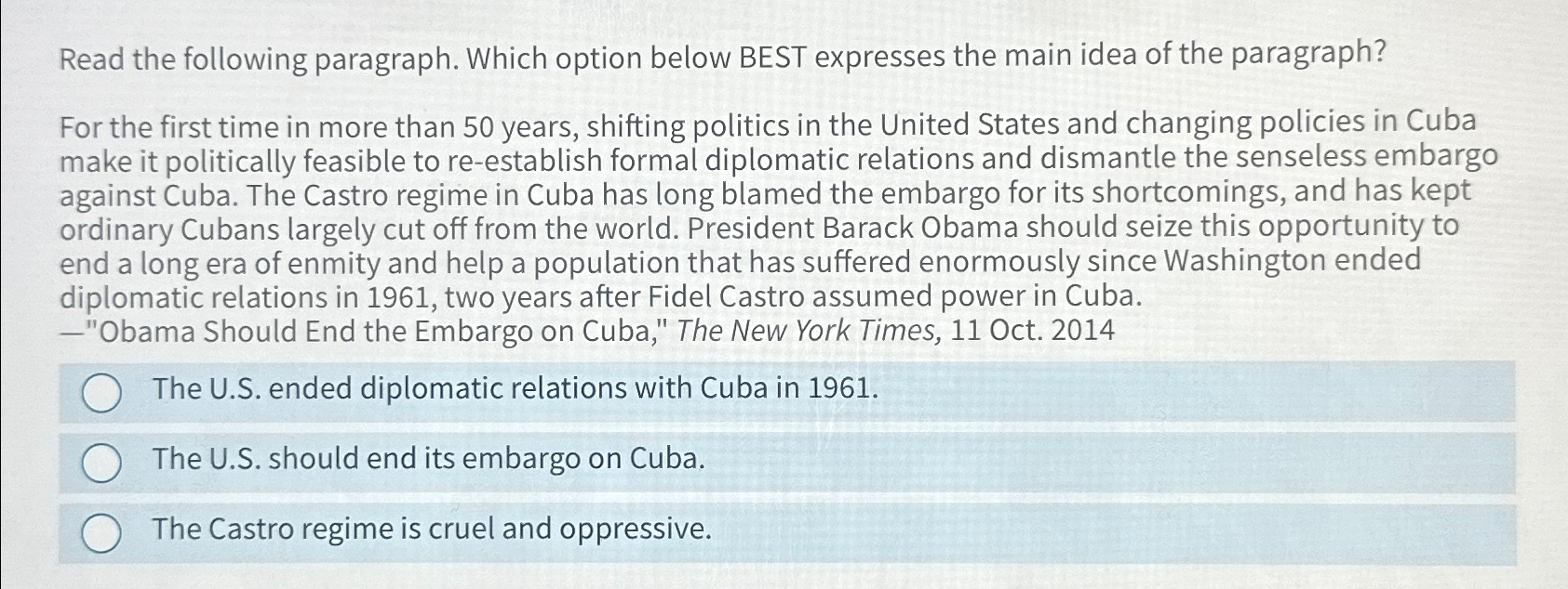 Solved Read the following paragraph. Which option below BEST | Chegg.com
