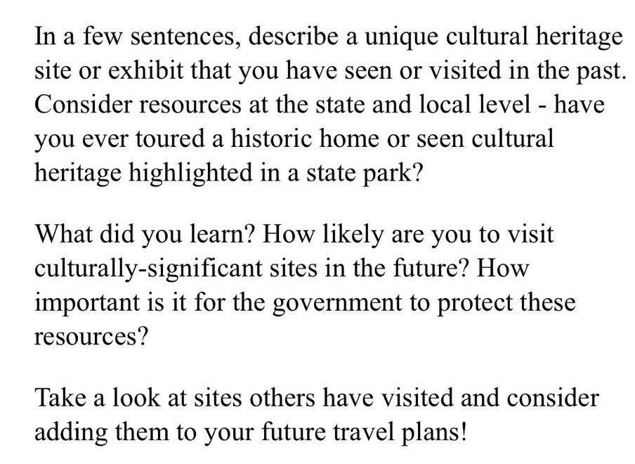 In a few sentences, describe a unique cultural | Chegg.com