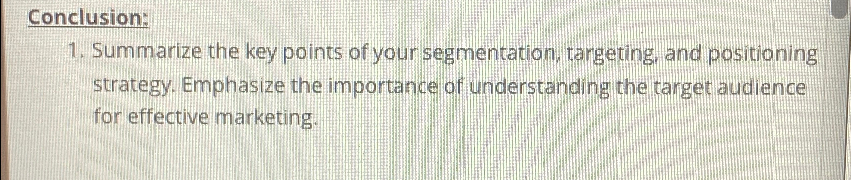 Solved Conclusion:Summarize the key points of your | Chegg.com