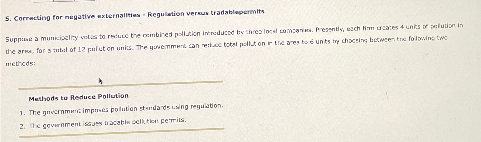 Solved Correcting for negative externalities - ﻿Regulation | Chegg.com