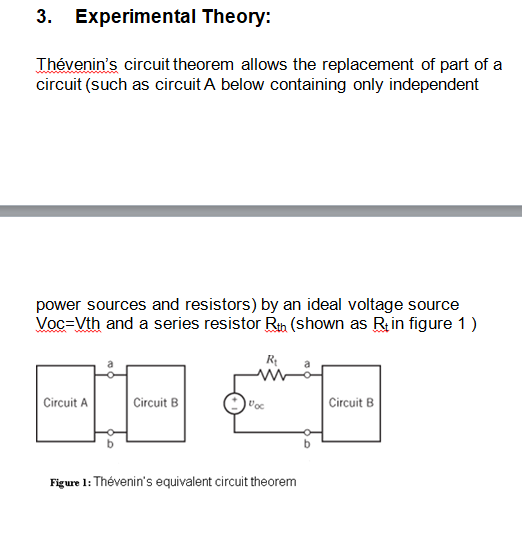Solved ENGR 2105 Lab 6 Thévenin's circuit theorem 1. | Chegg.com
