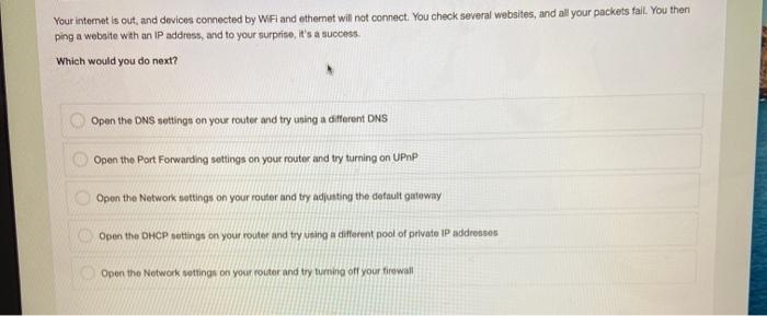 Solved Your internet is out, and devices connected by WIFI | Chegg.com