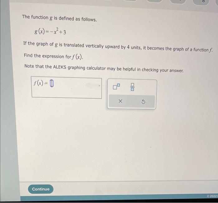 Solved The function g is defined as follows. g(x)=−x2+3 If | Chegg.com