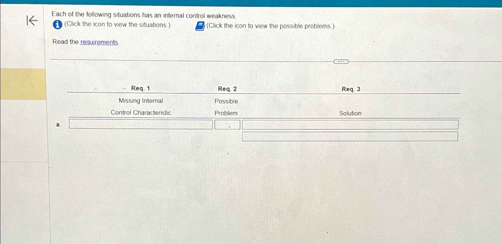 Each of the following situations has an internal | Chegg.com