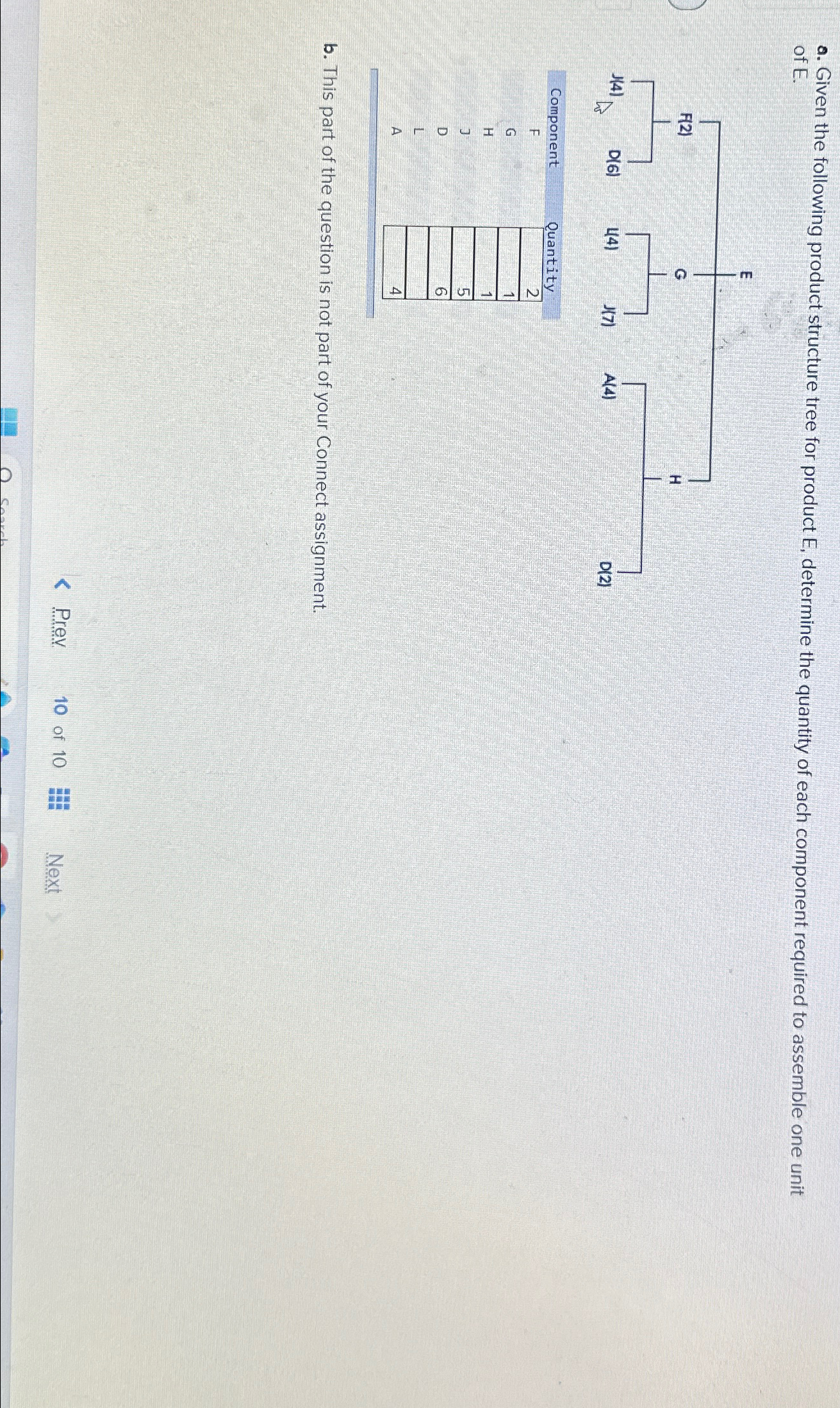 a. ﻿Given the following product structure tree for | Chegg.com