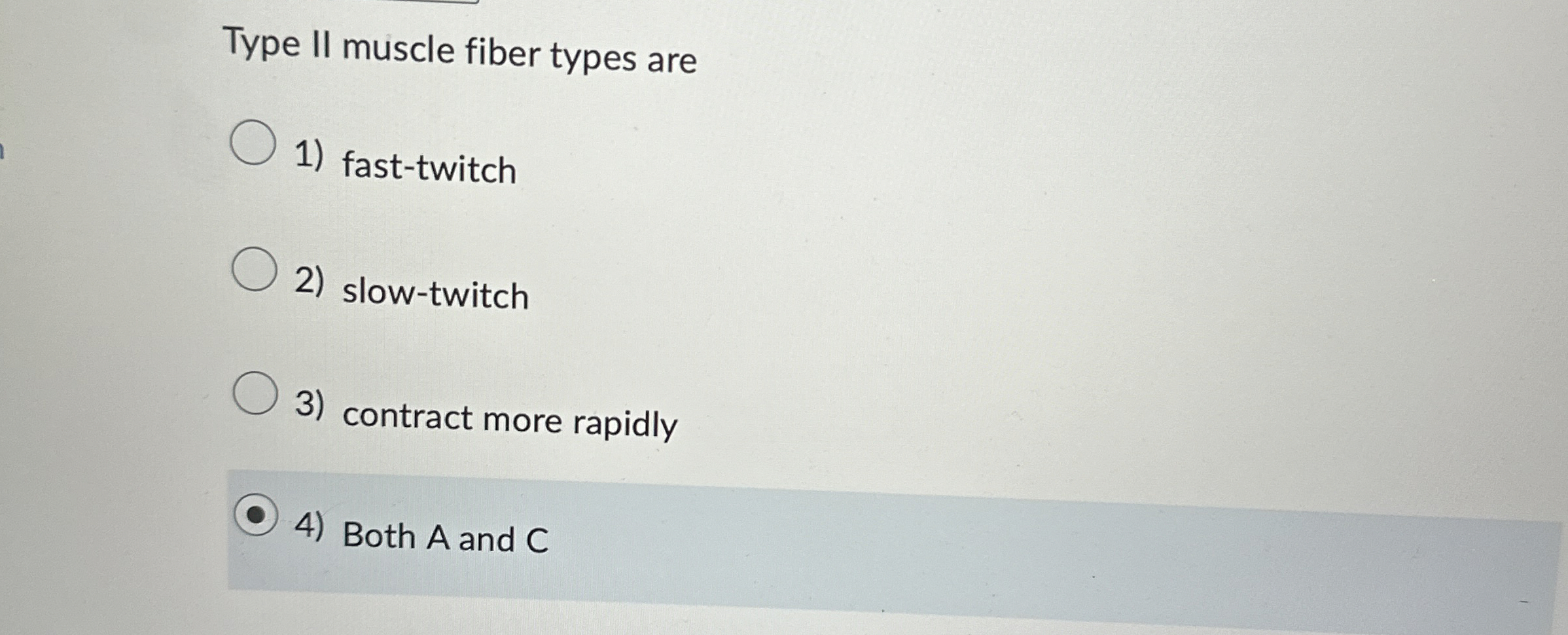 Solved Type II muscle fiber types | Chegg.com