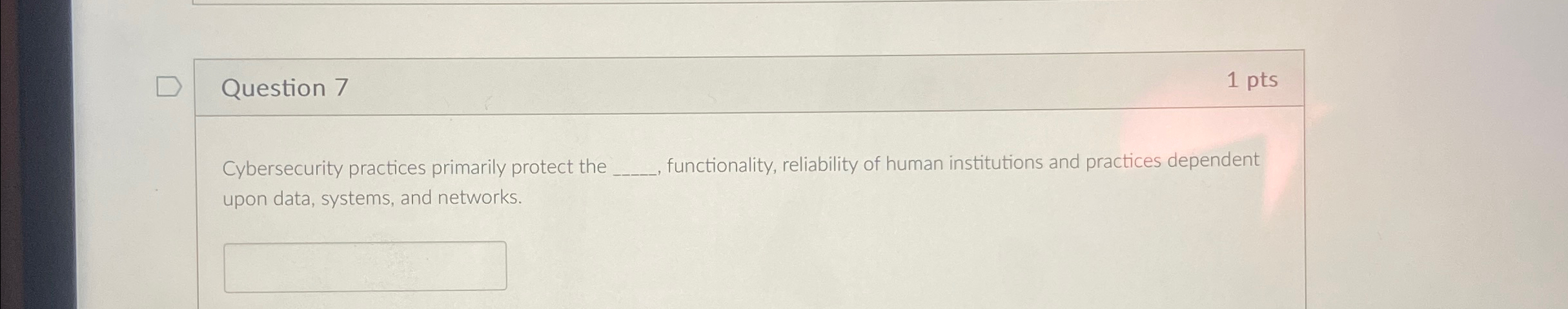 Solved Question 71 ﻿ptsCybersecurity practices primarily | Chegg.com