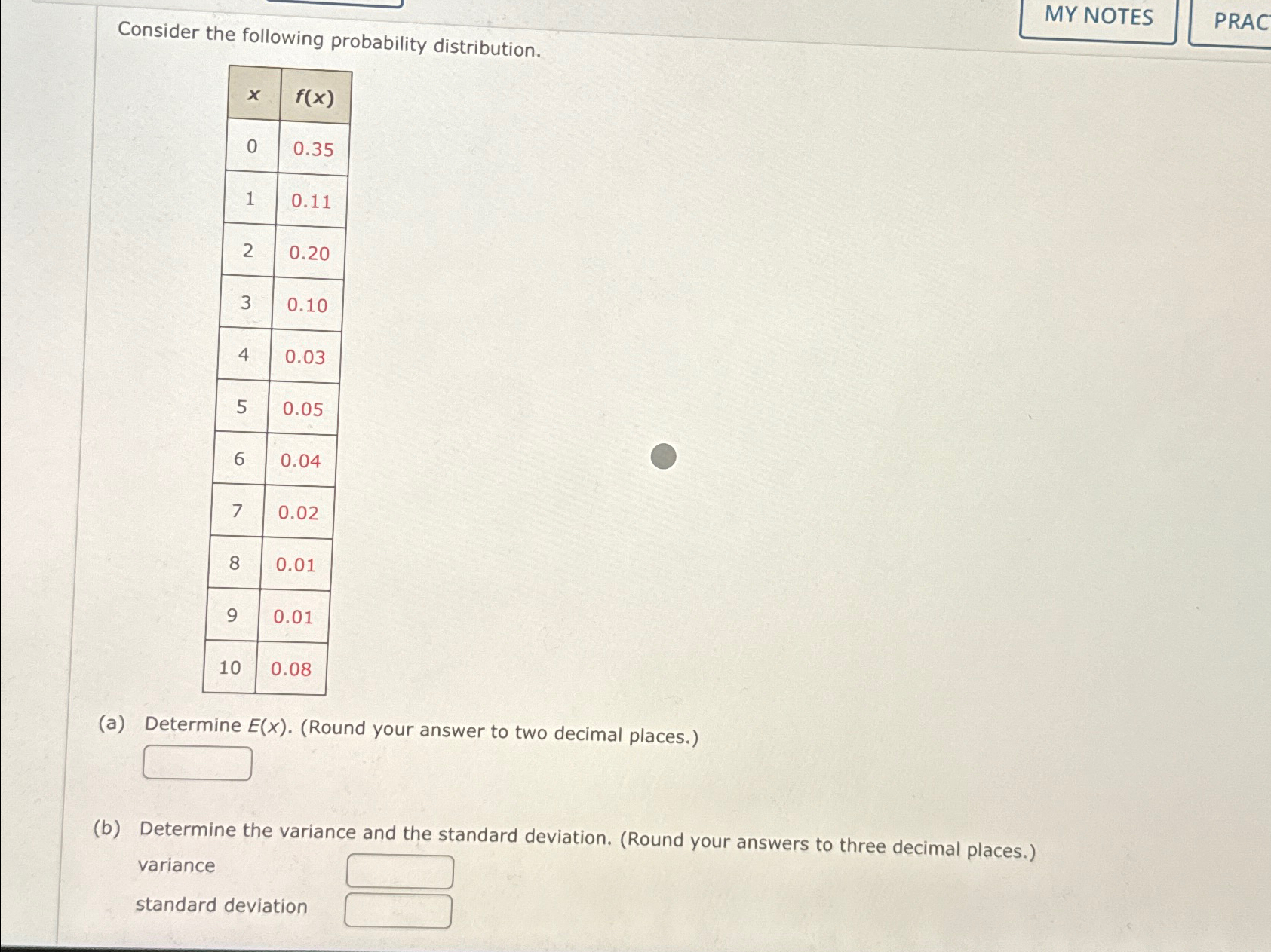 Solved Consider the following probability | Chegg.com