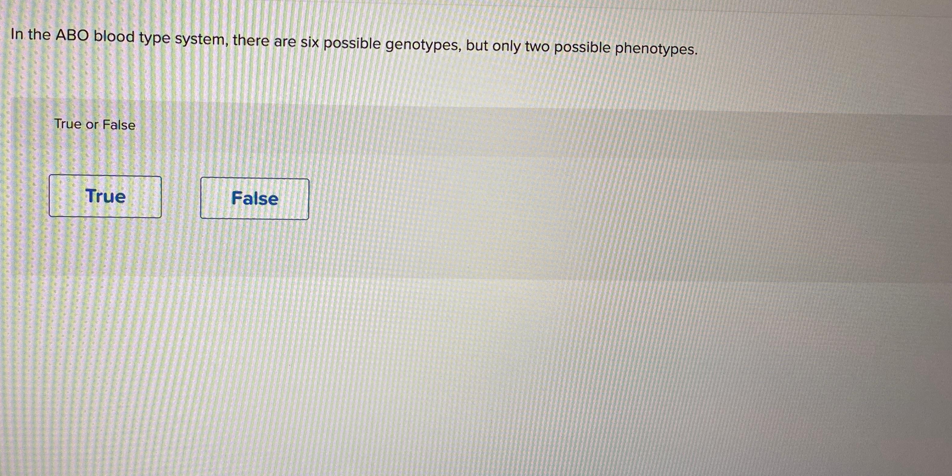 Solved In the ABO blood type system, there are six possible | Chegg.com