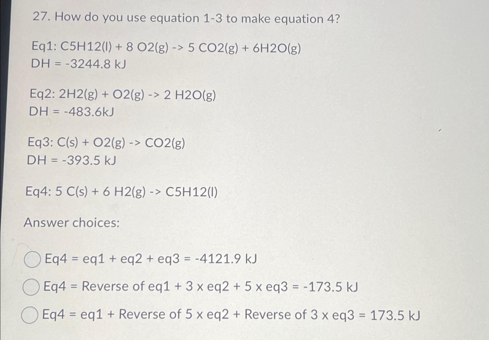 Solved How do you use equation 1-3 ﻿to make equation | Chegg.com
