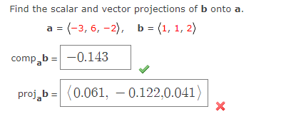 Solved Find the scalar and vector projections of b ﻿onto | Chegg.com