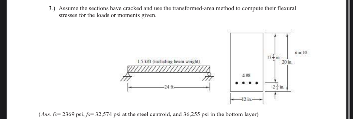3.) ﻿Assume the sections have cracked and use the | Chegg.com