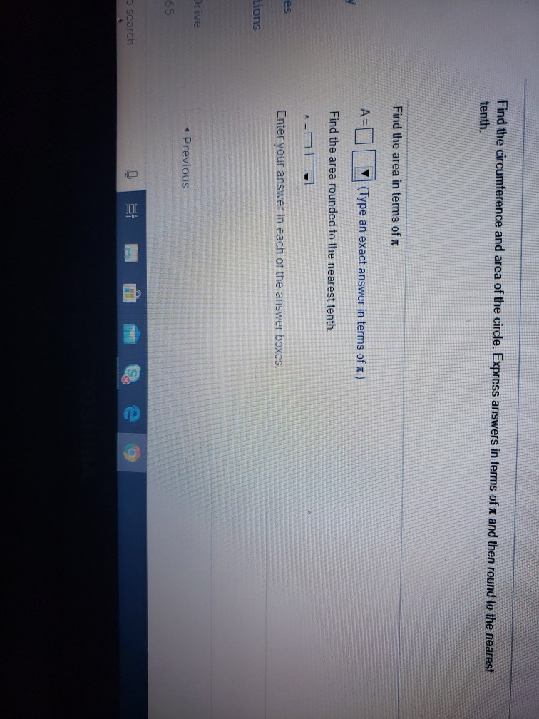 Solved Find the circumference and area of the circle. | Chegg.com