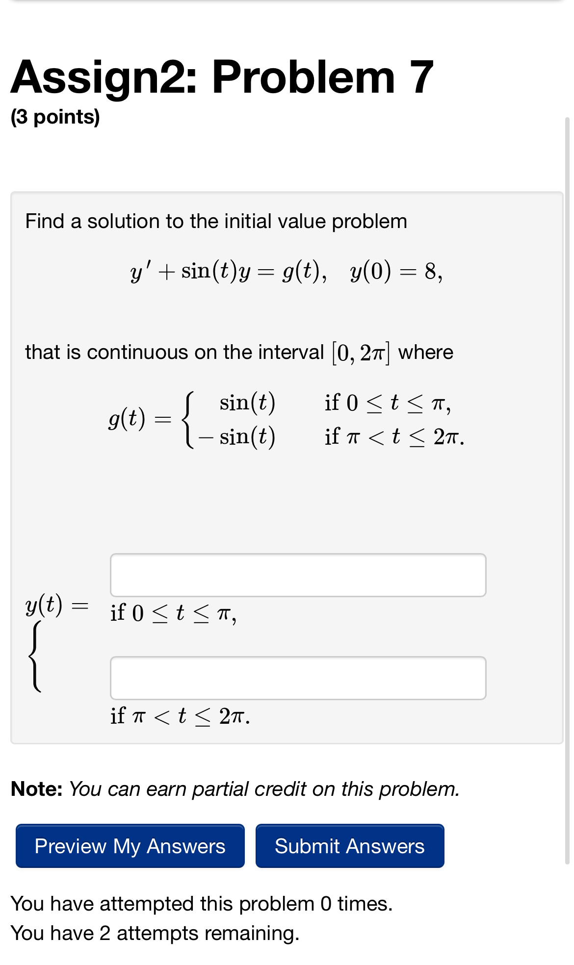 Solved Assign2: Problem 7(3 ﻿points)Find a solution to the | Chegg.com