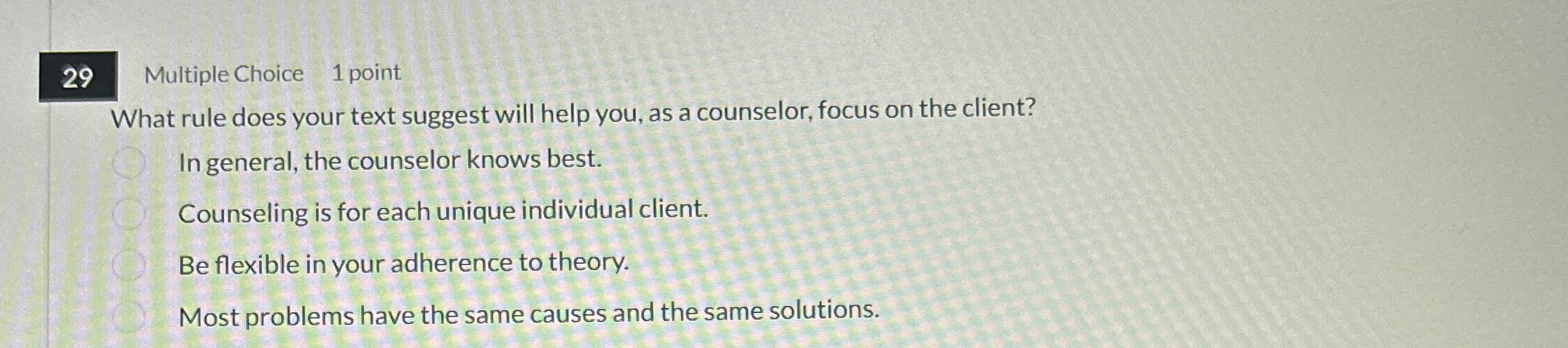 Solved 29Multiple Choice 1 ﻿pointWhat rule does your text | Chegg.com