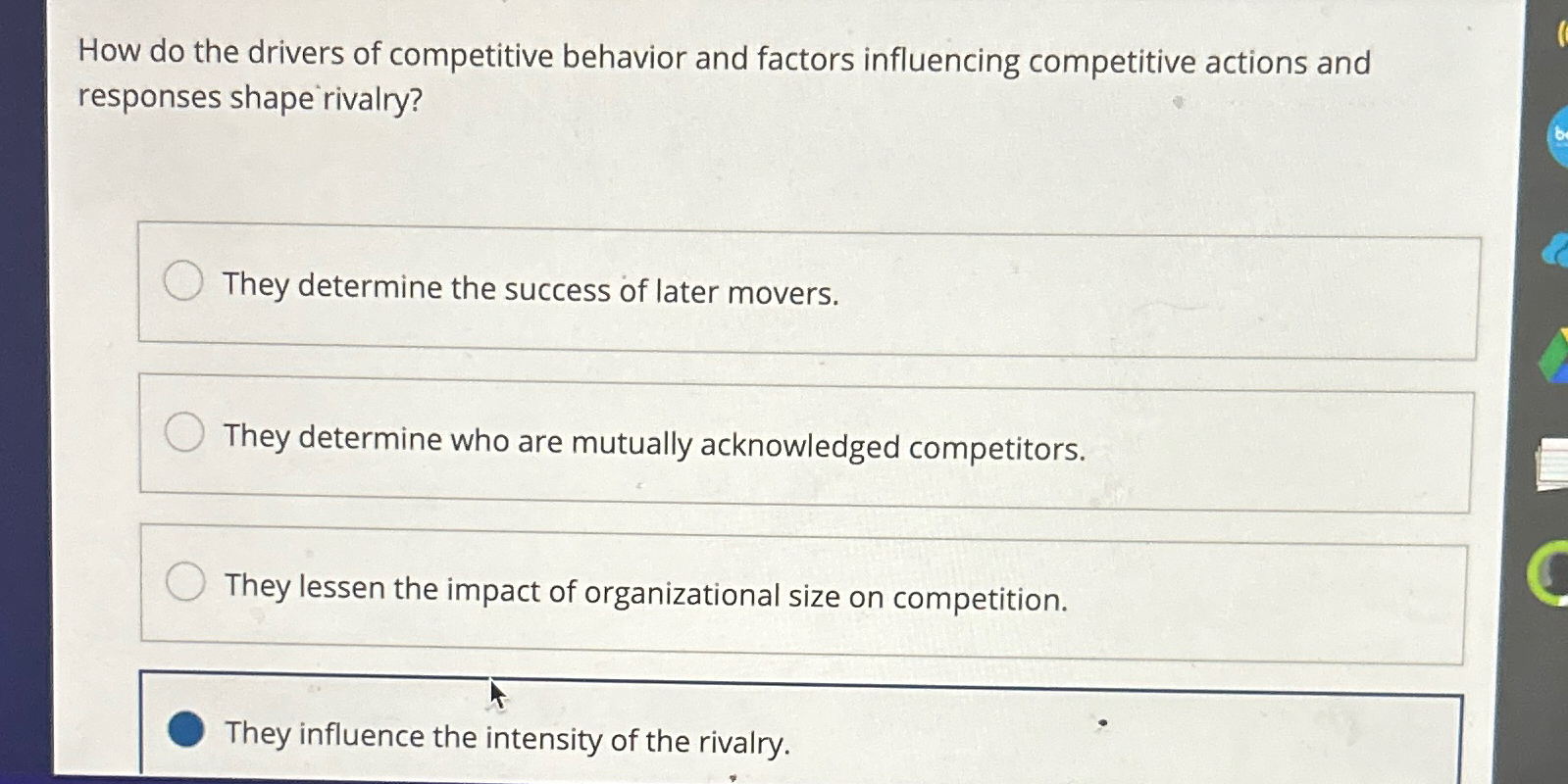 Solved How do the drivers of competitive behavior and | Chegg.com