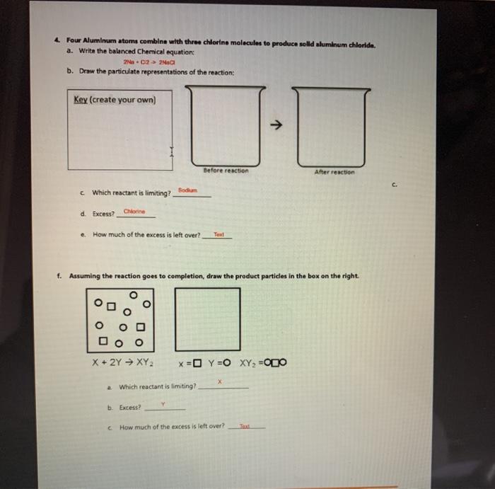 Solved . . Name: Limiting Reactant Particulate Diagrams | Chegg.com