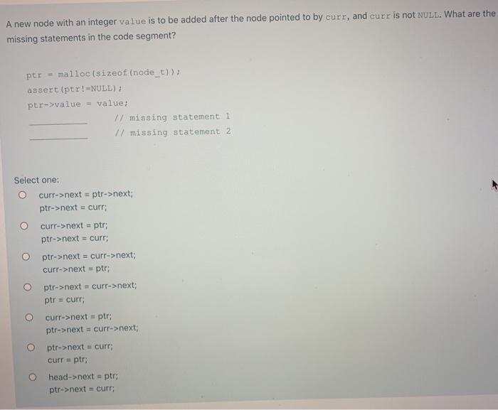 Solved A new node with an integer value is to be added after | Chegg.com