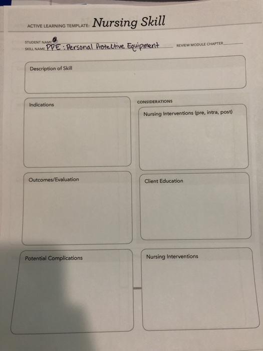 Solved ACTIVE LEARNING TEMPLATE: Nursing Skill STUDENT NAME | Chegg.com