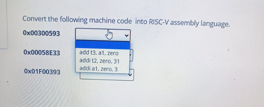 Solved Convert the following machine code into RISC-V | Chegg.com
