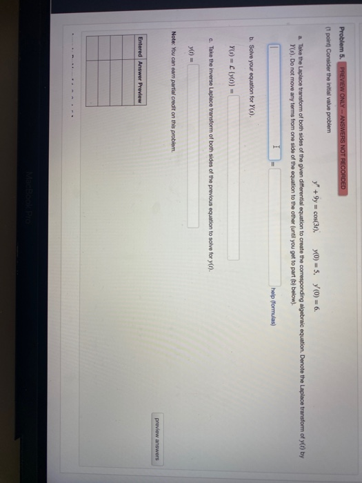 Solved Problem 5. PREVIEW ONLY - ANSWERS NOT RECORDED (1 | Chegg.com