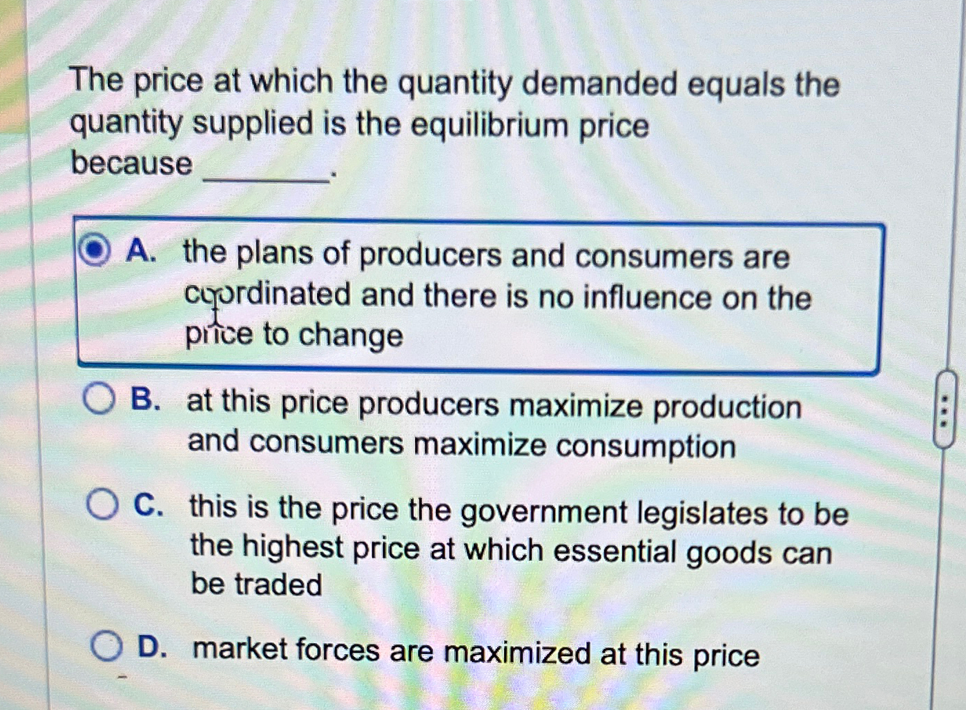 Solved The price at which the quantity demanded equals the | Chegg.com