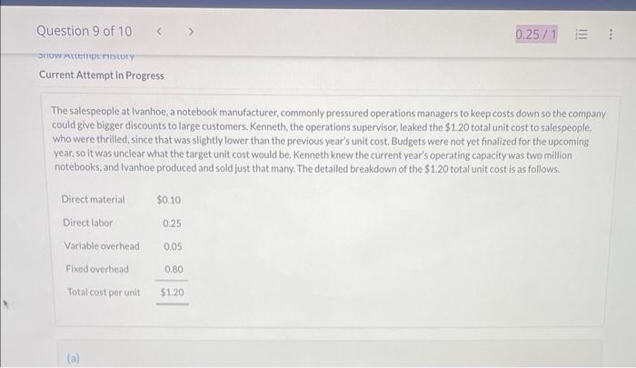 Solved If Ivanhoe incurs exactly the same total fixed costs | Chegg.com