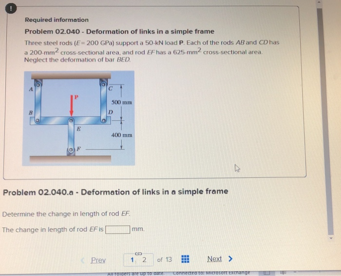 Solved Required information Problem 02.040 - Deformation of | Chegg.com