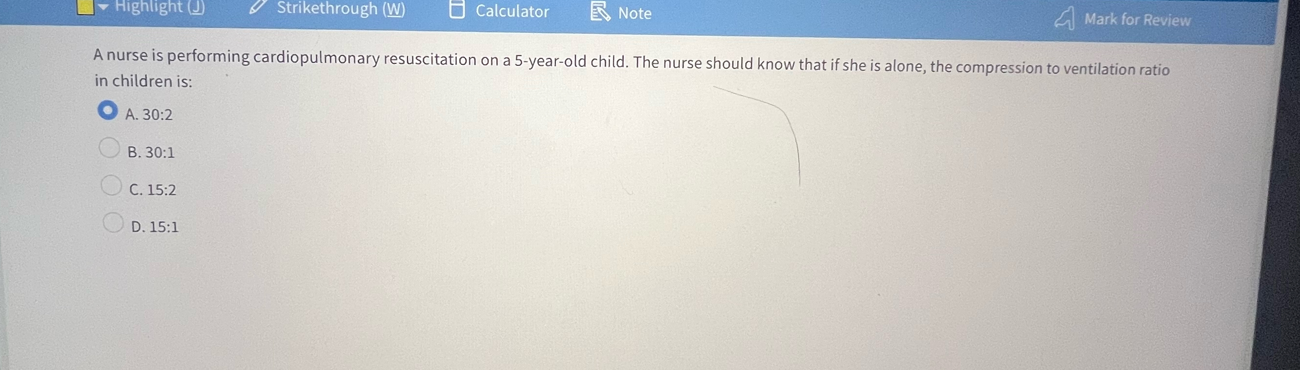 Solved Strikethrough (W)CalculatorNoteMark for ReviewA nurse | Chegg.com