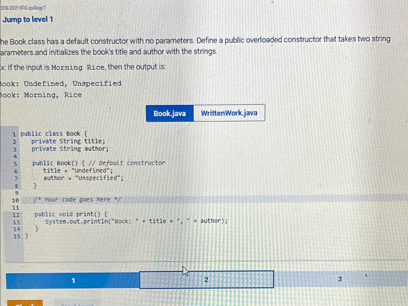Solved 209321502 ﻿pRezT?Jump to level 1he Book class has a | Chegg.com