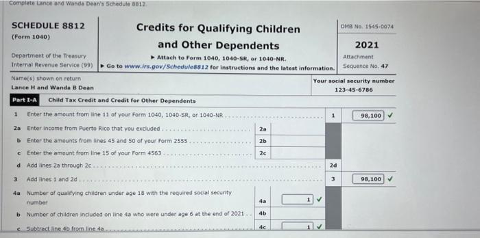 Solved Note: This problem is for the 2021 tax year. Lance H. | Chegg.com