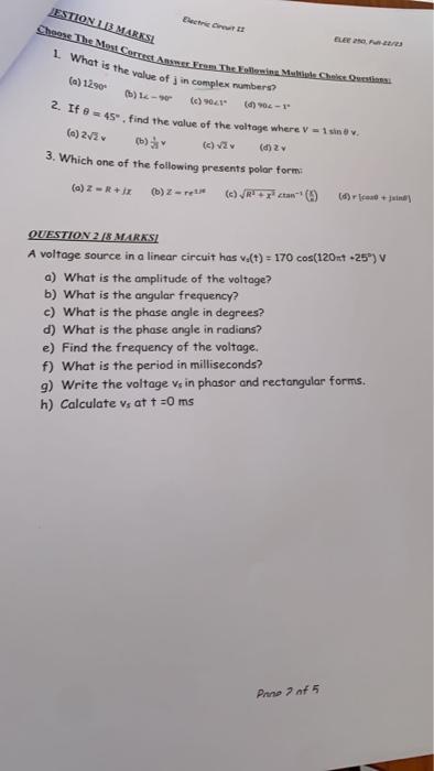 Solved 1. What is the value of j in complex numbers? (a) | Chegg.com