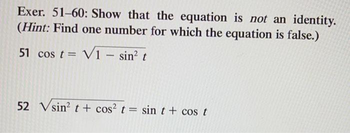 Solved Exer. 51-60: Show that the equation is not an | Chegg.com Solved Exer. 51-60: Show that the equation is not an | Chegg.com