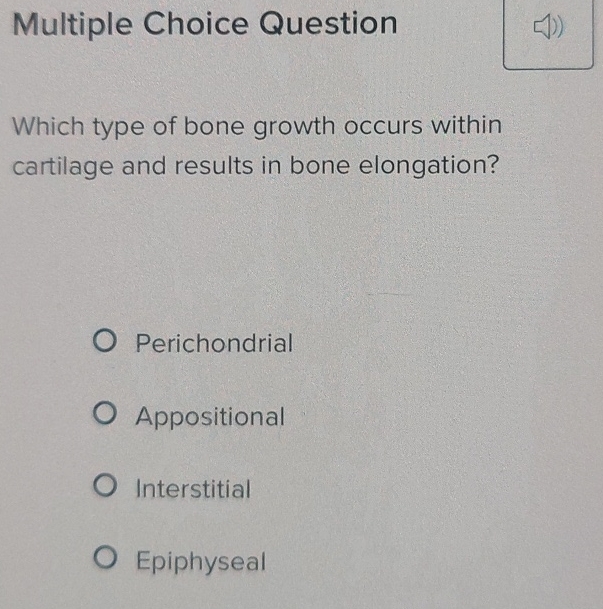 Solved Multiple Choice QuestionWhich type of bone growth | Chegg.com