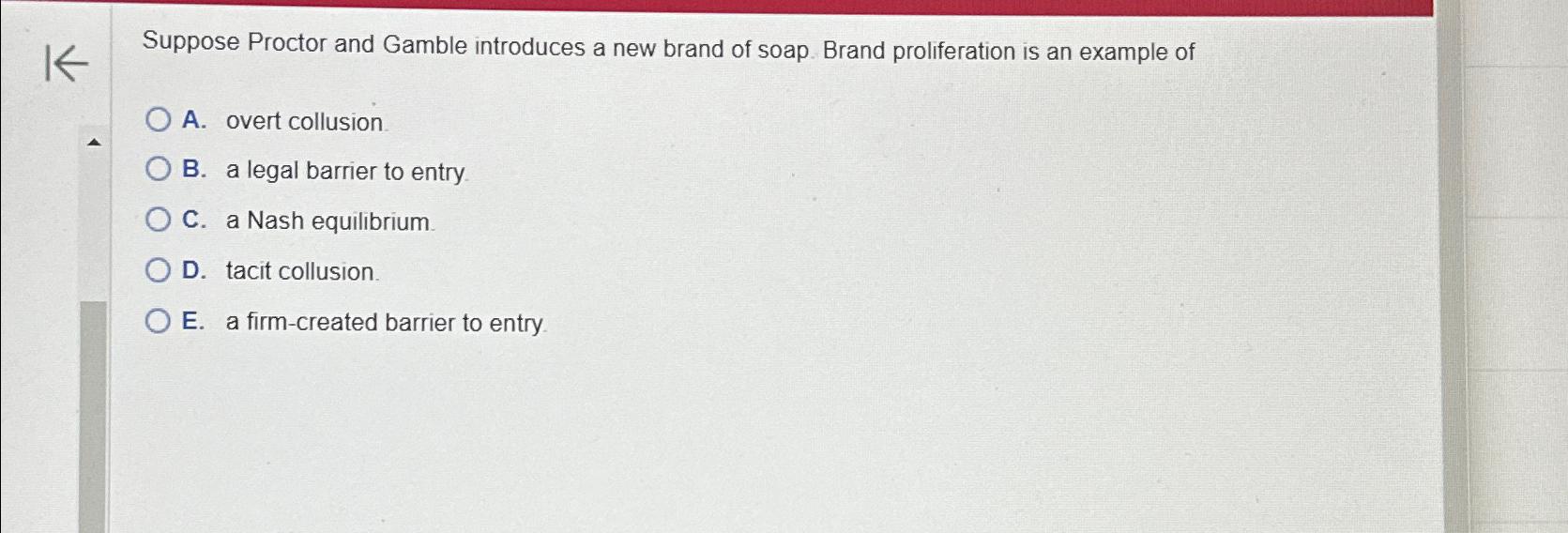 Solved Suppose Proctor and Gamble introduces a new brand of | Chegg.com