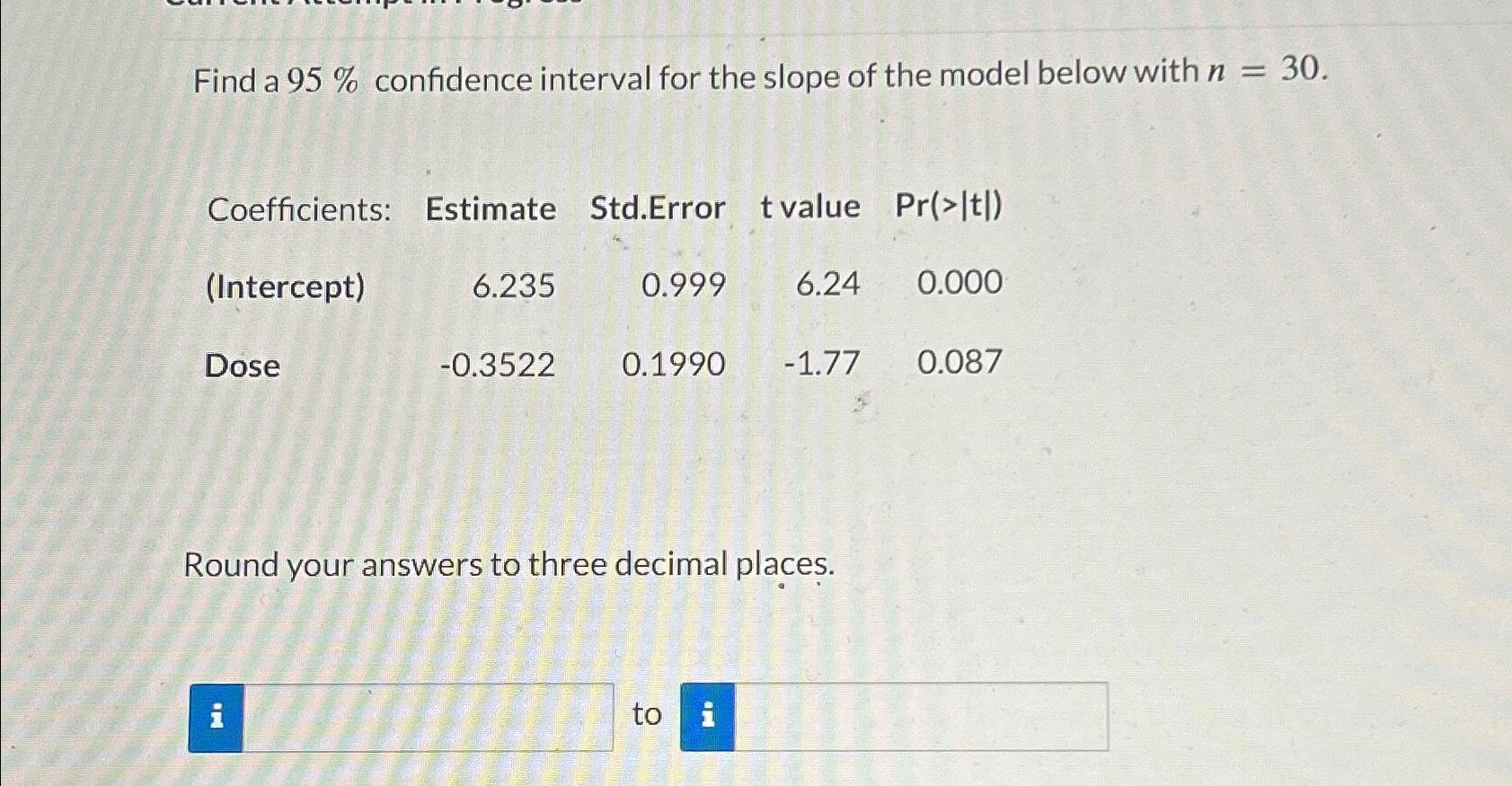 Solved Find a 95% ﻿confidence interval for the slope of the | Chegg.com