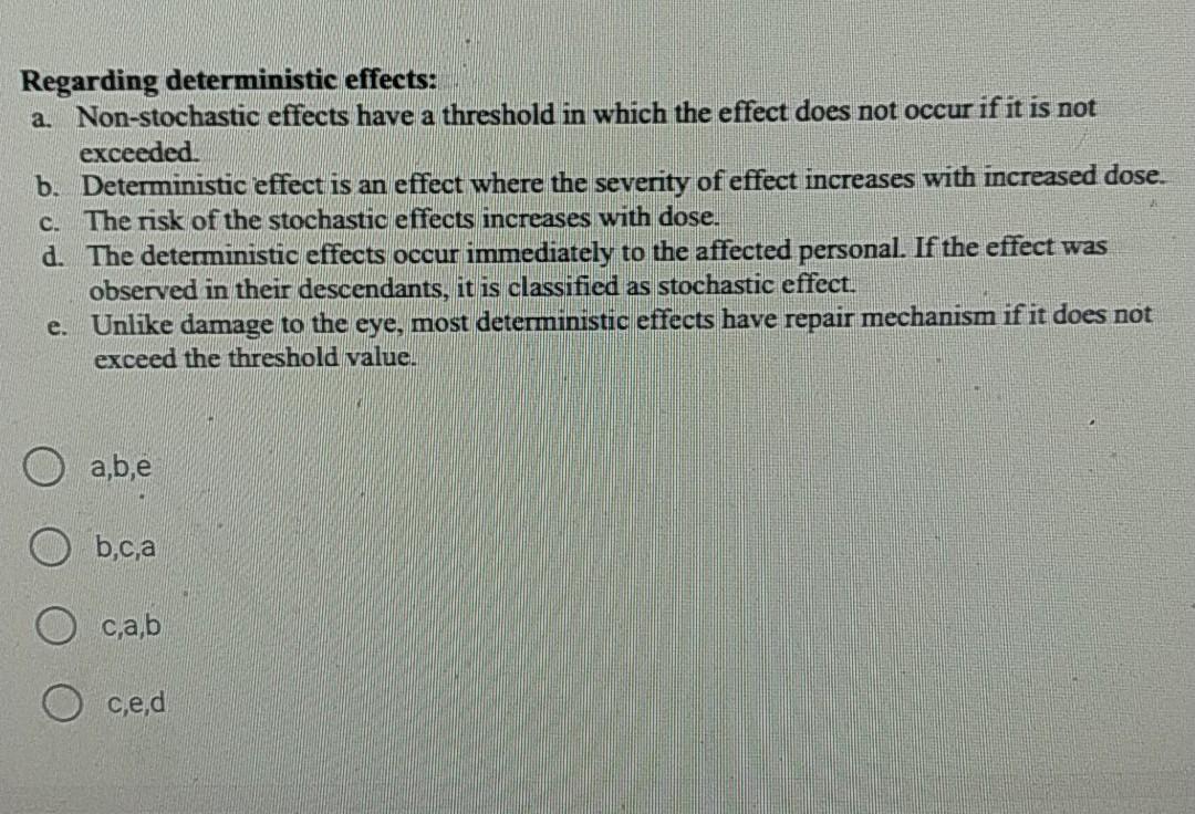 Solved Regarding deterministic effects: a. Non-stochastic | Chegg.com