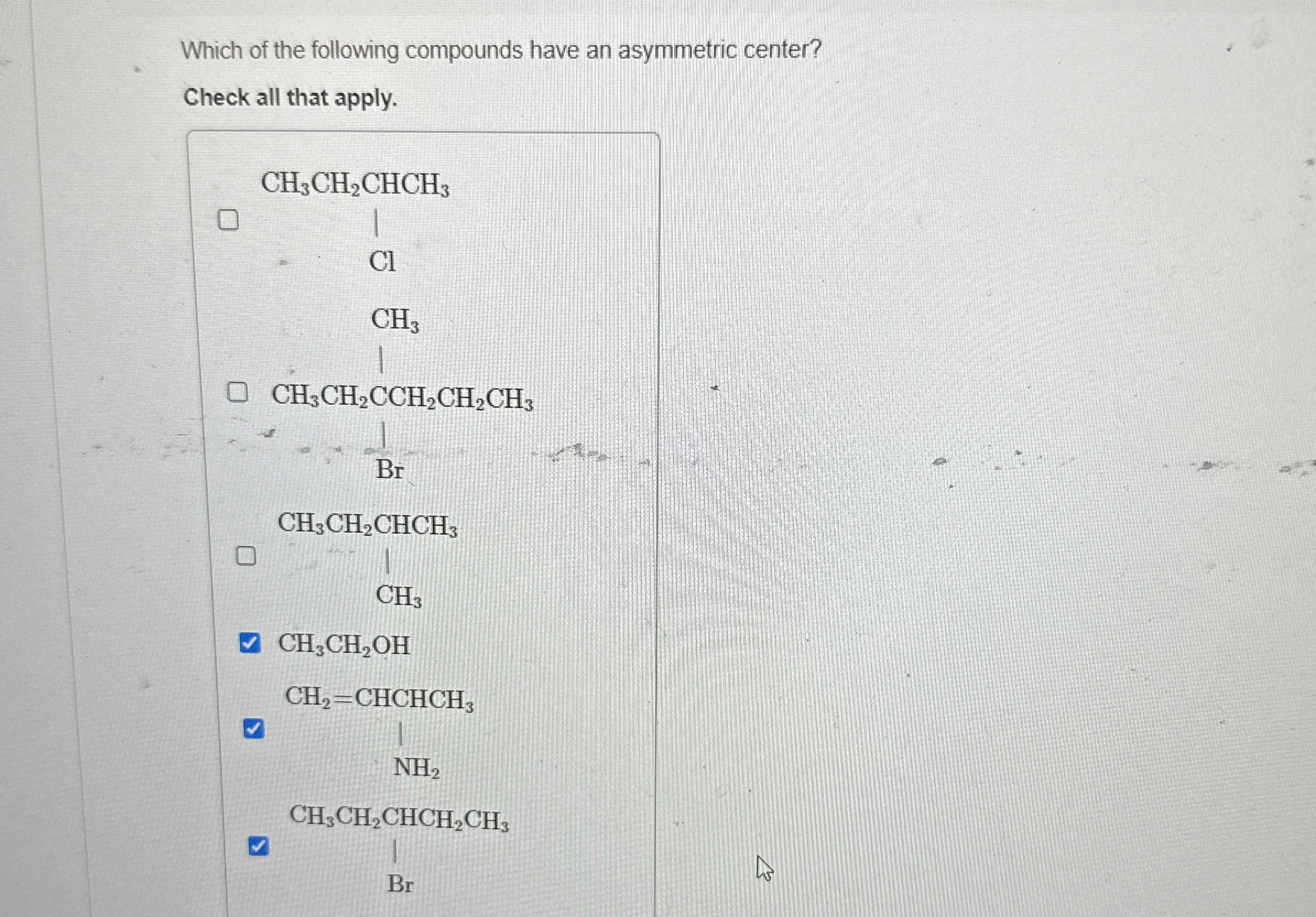 Solved Which of the following compounds have an asymmetric | Chegg.com