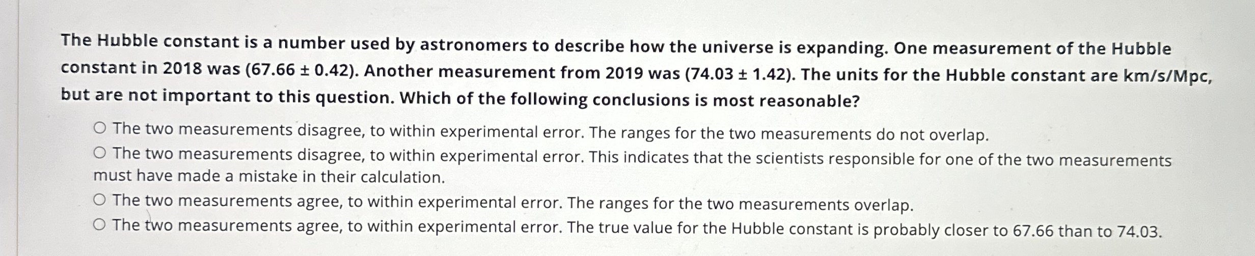 Solved The Hubble constant is a number used by astronomers | Chegg.com