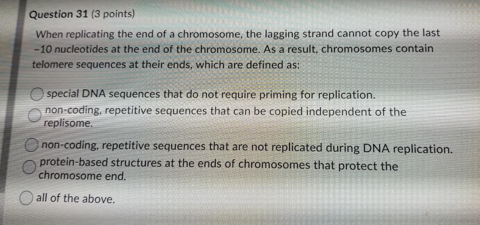 Solved Question 28 (3 points) Recalling that DNA synthesis | Chegg.com