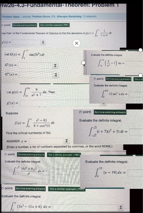Solved HW26-4.3-Fundamental-Iheorem: Problem Problem Value: | Chegg.com
