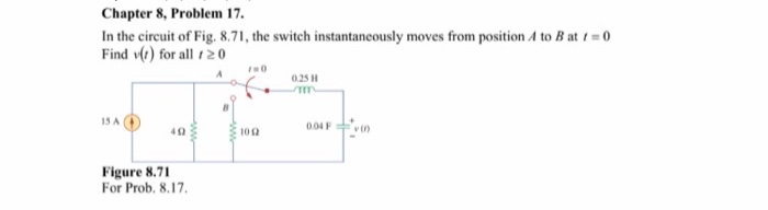 Solved Chapter 8, Problem 17. In the circuit of Fig. 8.71, | Chegg.com